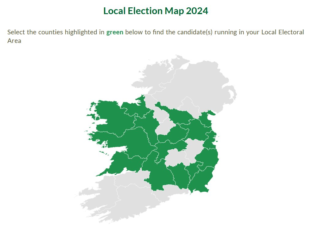 Candidates Map - The Irish Freedom Party