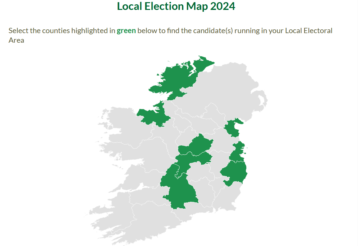 Candidates Map - The Irish Freedom Party